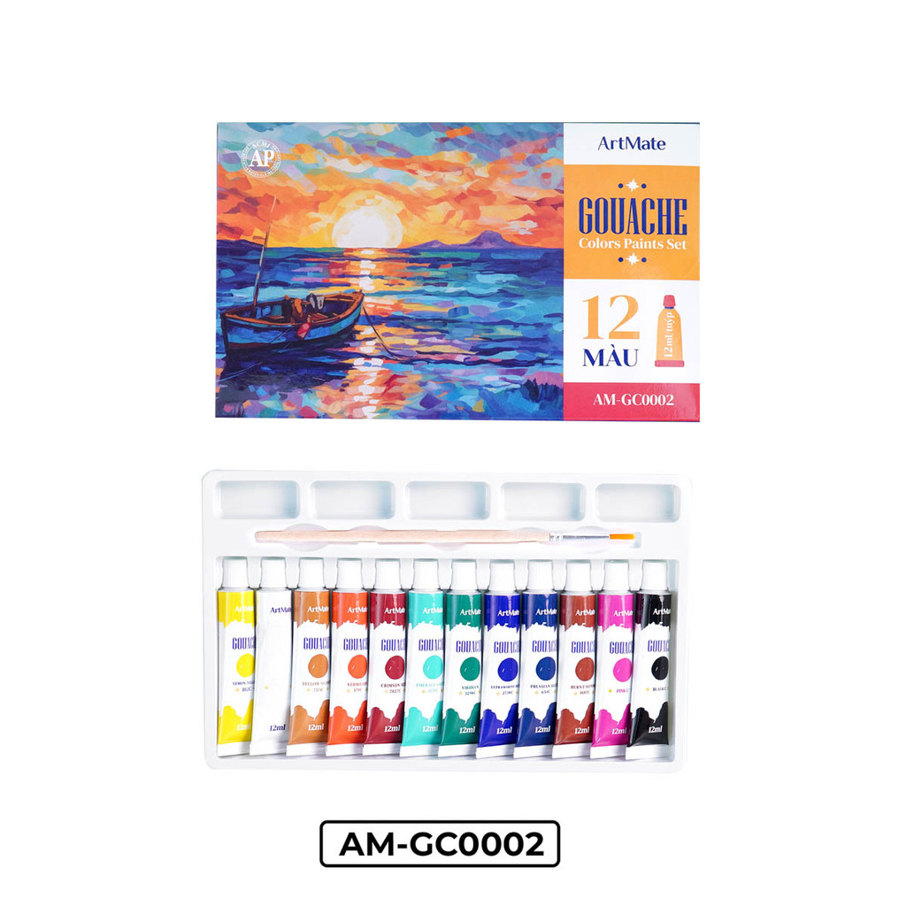 Màu Gouache Classmate Bộ Gouache 12 Tuýp 12ml Vẽ, Tô Màu, Màu Mịn ...