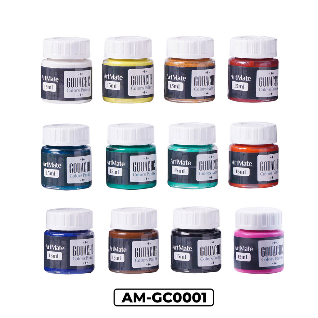 Màu Gouache ArtMate Bộ Gouache 12 Lọ Màu 15ml Vẽ, Tô Màu, Màu Mịn ...