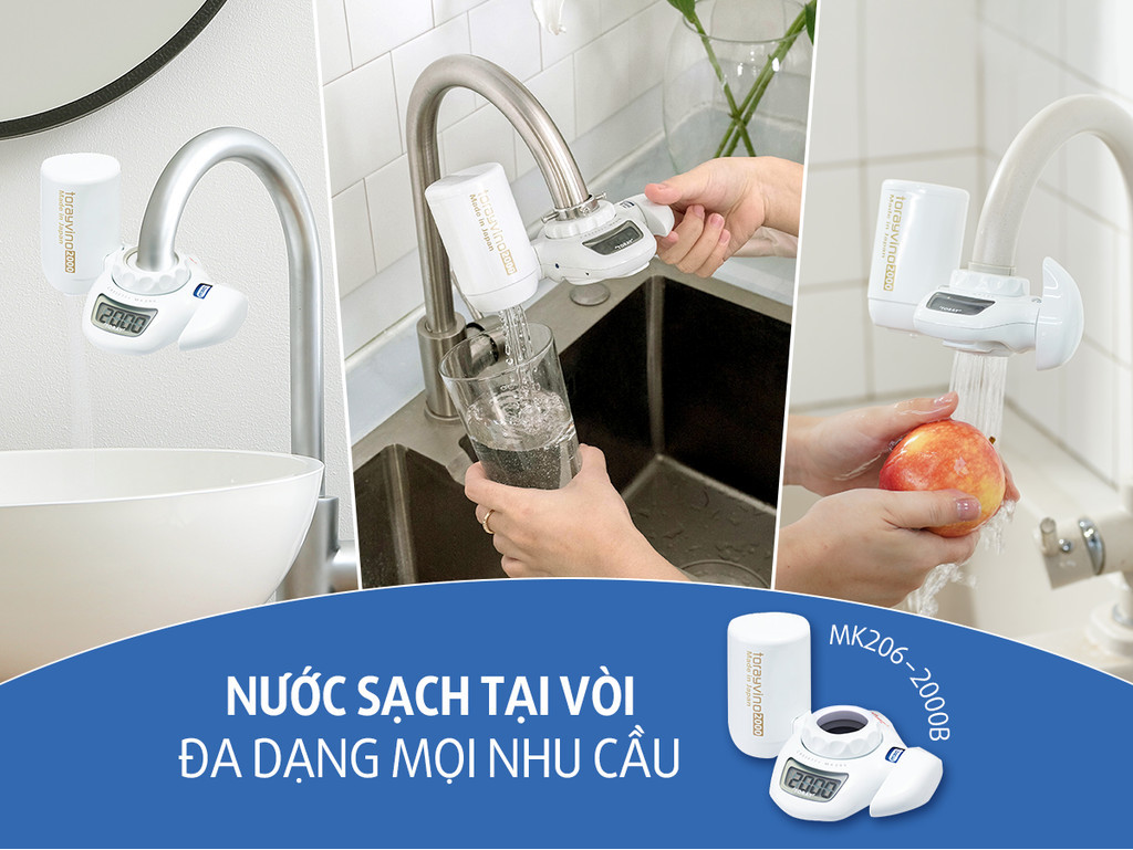 Máy lọc nước trực tiếp tại vòi Torayvino công suất 2000L, nhập khẩu chính hãng từ Nhật, không ...
