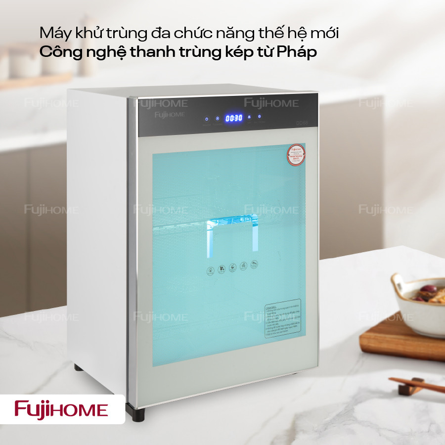 Tủ sấy bát đĩa khử khuẩn UV - Ozone DD68 FUJIHOME, Máy xấy khô đựng chén đũa khử trùng bình sữa ...