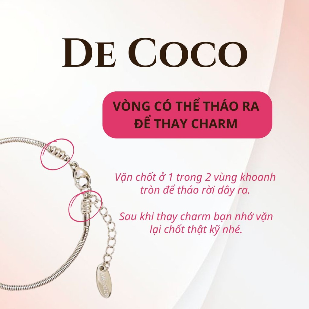 [MUA 1 TẶNG 1 VÒNG CỔ DAISY] Vòng tay nữ De Coco Lumi Charmy Hồng (kèm Túi giấy + Hộp + Thiệp ...