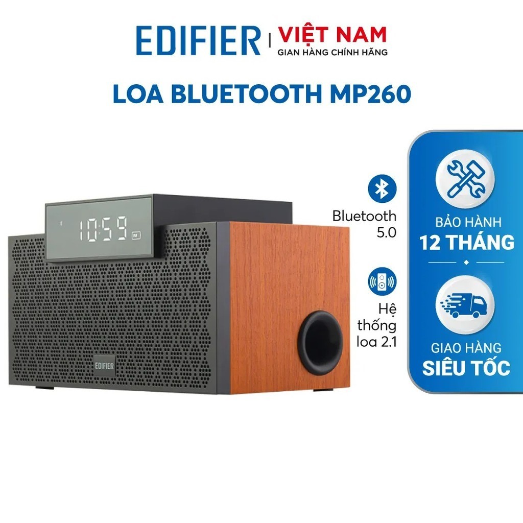 Loa Bluetooth Để Bàn EDIFIER MP260 | Công Suất 20W | Kèm Đồng Hồ Báo ...