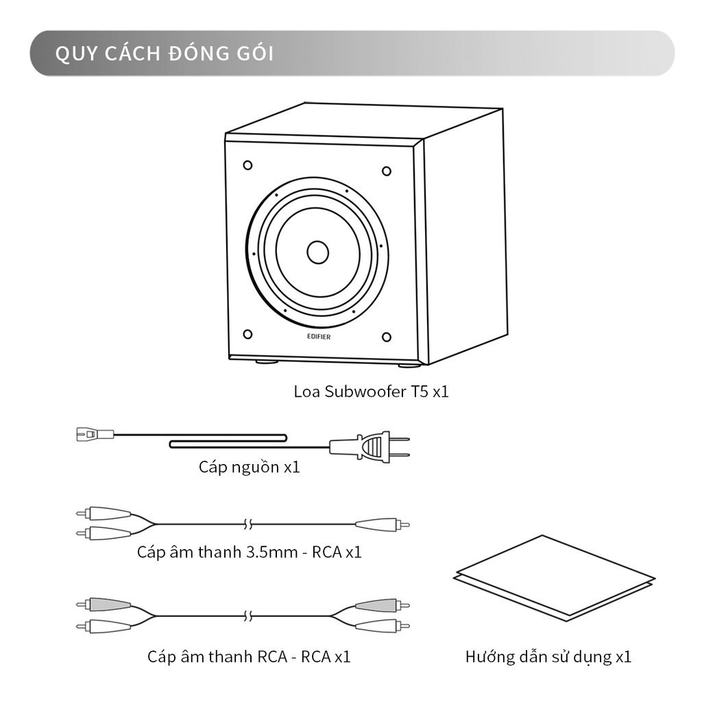 Loa Sub Siêu Trầm EDIFIER T5/T5S | Công Suất 70W | Vỏ Gỗ Chống Dội Âm ...