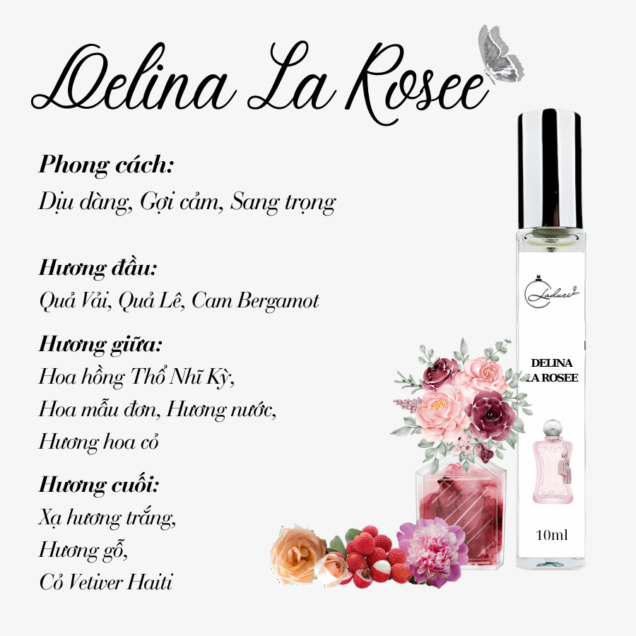 Nước hoa nữ Delina Exclusif | La Rosee | Valaya chai chiết 10ml phong ...