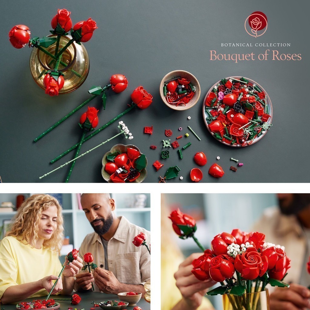 LEGO BOTANICALS 10328 Đồ chơi lắp ráp Bó hoa hồng LEGO® Icons (822 chi ...