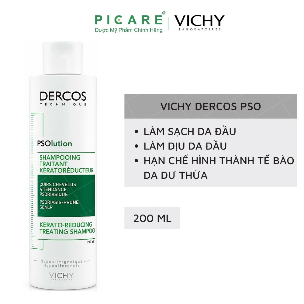 Dầu gội làm sạch tóc và da đầu dành cho da đầu gàu ngứa Vichy Dercos ...