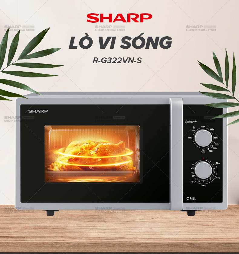 [Sharp x Shopee Live 13/1] Lò Vi Sóng Dòng Cơ Có Nướng R-G322VN-S Sharp ...