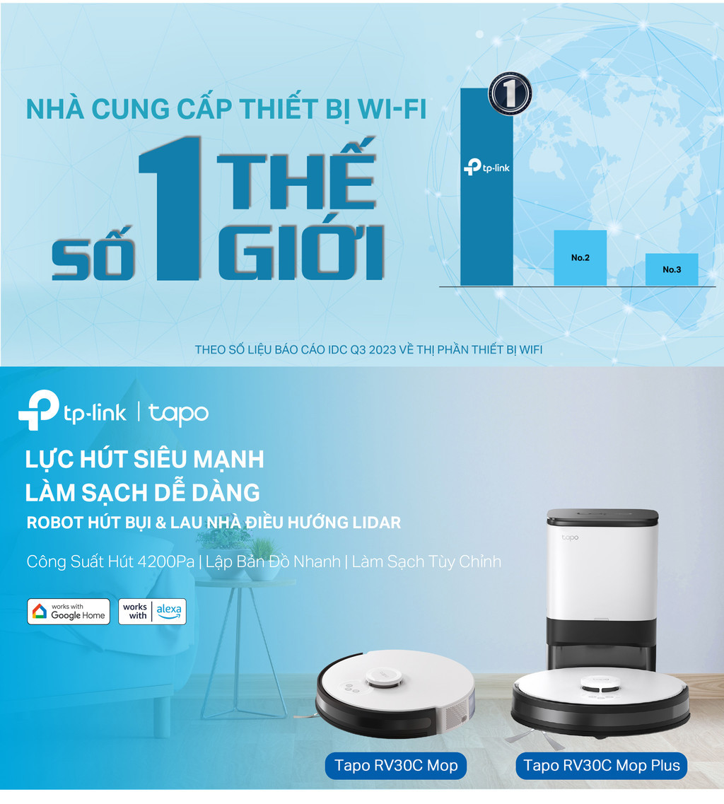 Robot Hút Bụi Và Lau Nhà TP-Link Tapo RV30C Mop / RV30C Mop Plus Tích ...