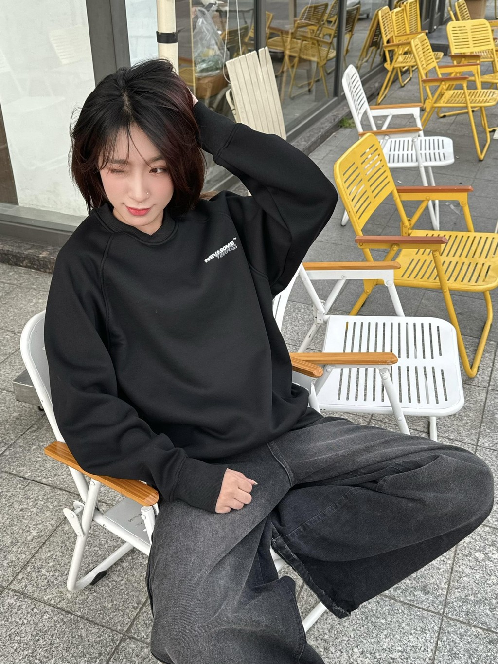 Áo Sweater Raglan Local Brand NEVASOME Neverless Nỉ Lót Lông Cừu 5 Màu ...