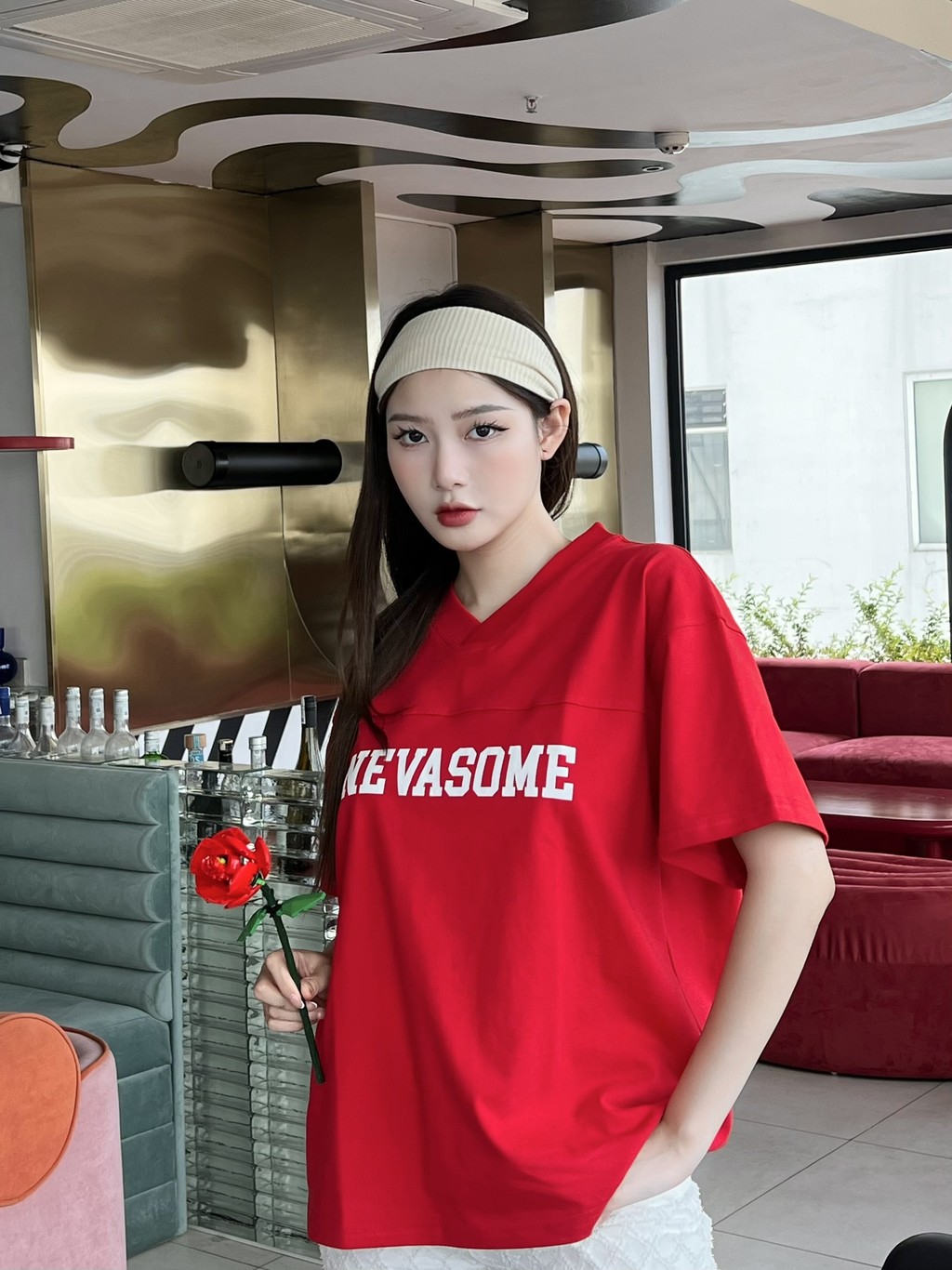 Áo Thun Boxy Local Brand NEVASOME V-Neck Basic Tee Cotton 260 gsm Tay ...