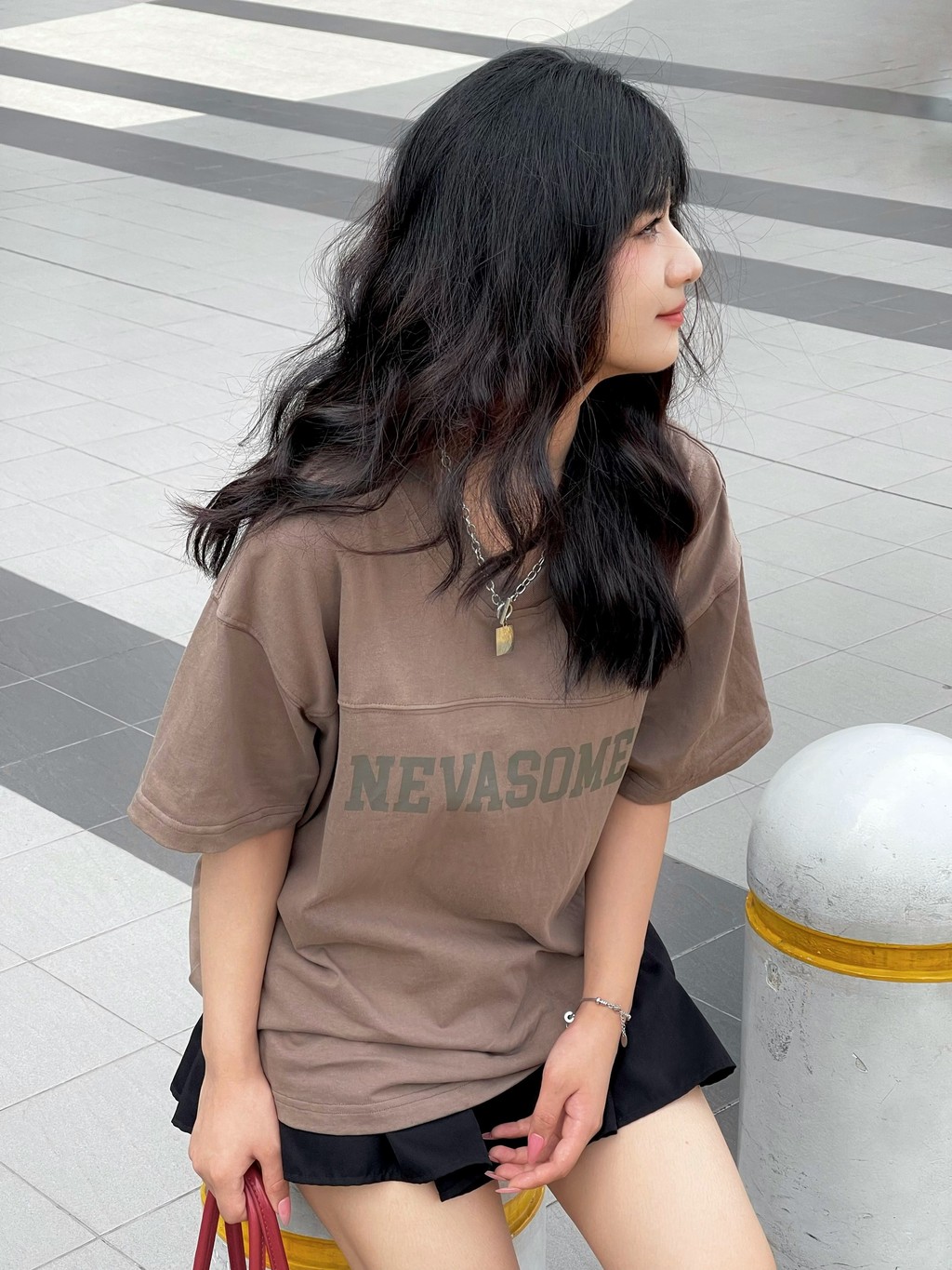 Áo Thun Boxy Local Brand NEVASOME V-Neck Basic Tee Cotton 260 gsm Tay ...