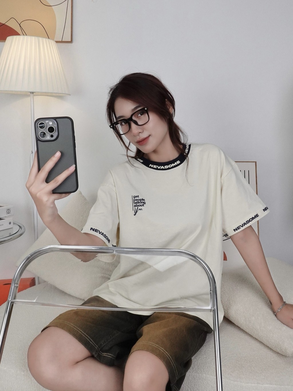 Áo Thun Boxy Local Brand NEVASOME Talking About You Xanh Than Kem ...