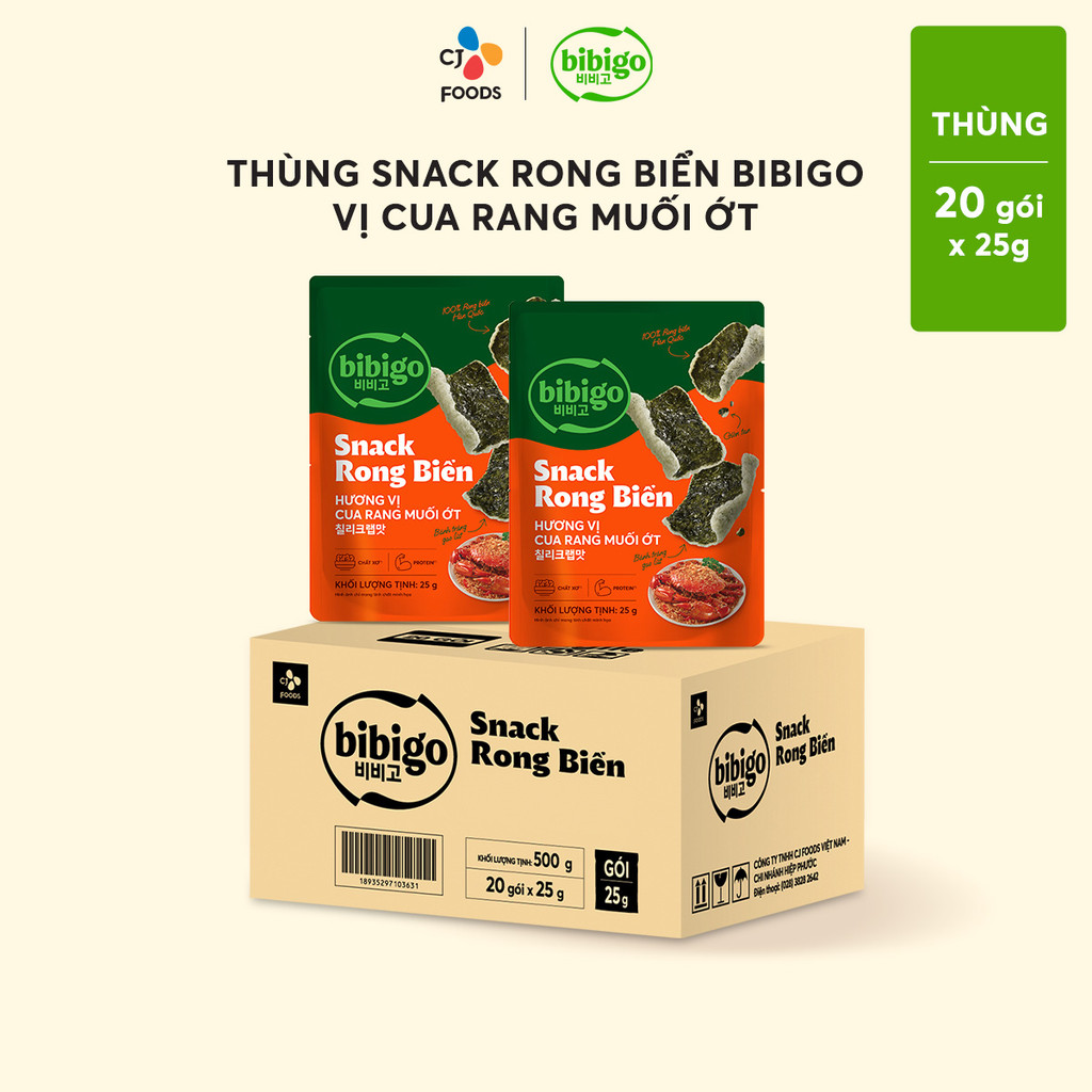 [Đơn 689k tặng 1 bộ Seventeen] Thùng 20 gói Snack rong biển Bibigo ...