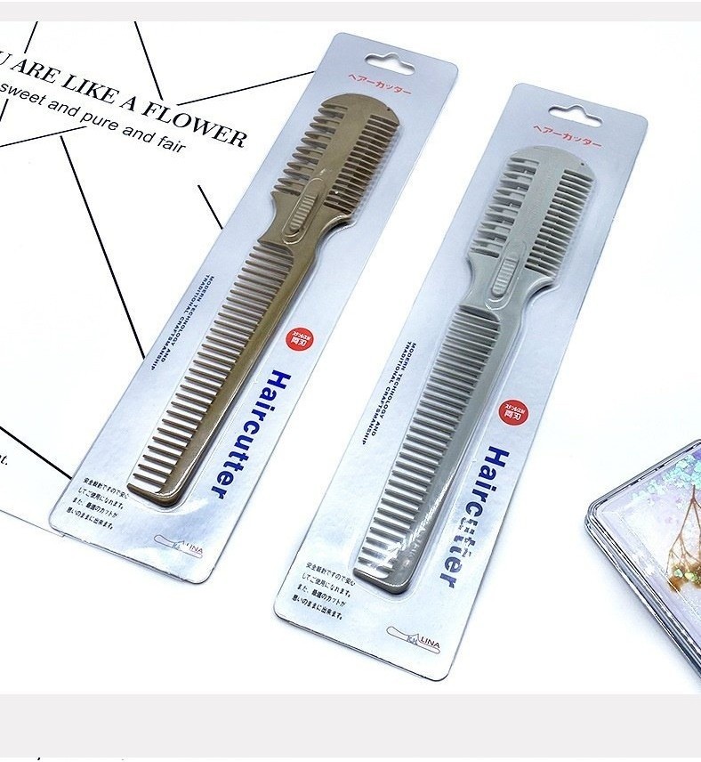 Lược Gắn Lưỡi Dao Tem, Dao Cắt Tỉa Mỏng Tóc Thining Razor Comb, Haircut ...