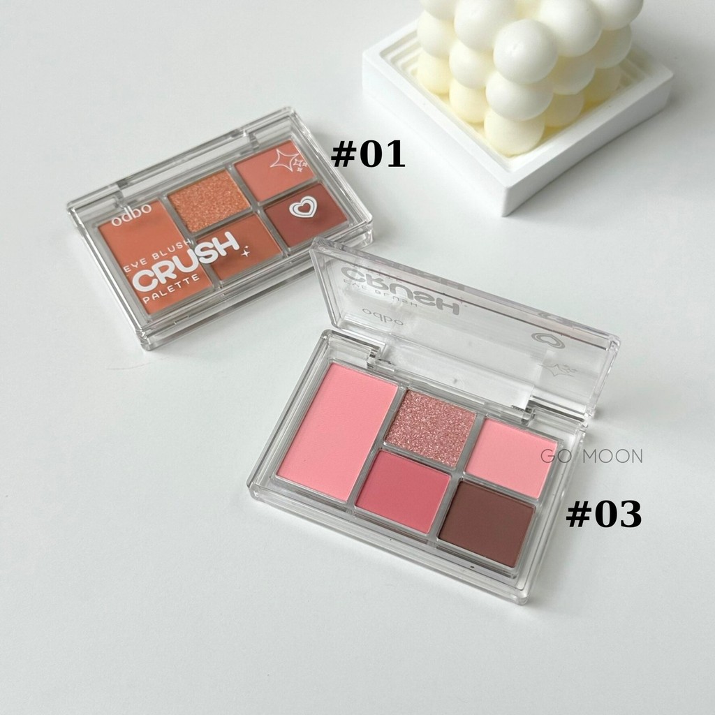 Phấn Mắt Odbo 5 Ô Eye Blush Crush Palette ODS04 Bảng Mắt kèm Má Hồng Thái Lan 6g mịn lì lâu trôi ...