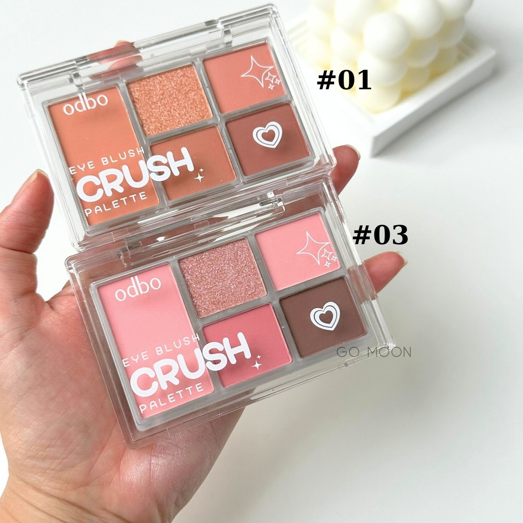Phấn Mắt Odbo 5 Ô Eye Blush Crush Palette ODS04 Bảng Mắt kèm Má Hồng Thái Lan 6g mịn lì lâu trôi ...