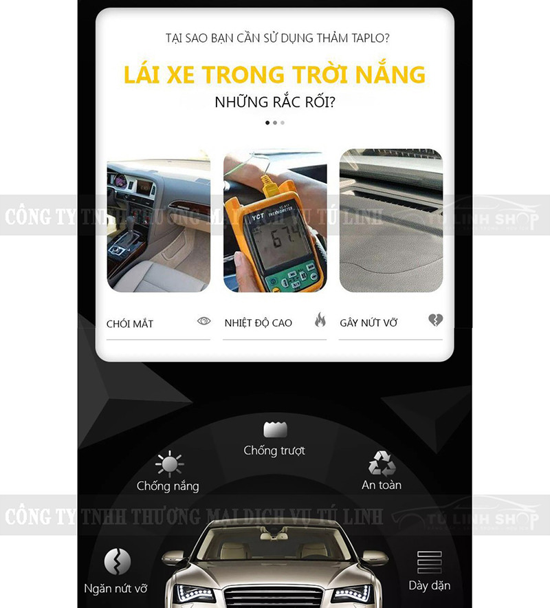 Thảm Taplo ô tô Vinfast Vf3, VF7, VF6 , VF5, VF8, VF9, VF E34, Fadil ...