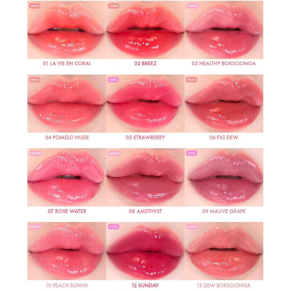 (Quà tặng không bán) Son Nước Bóng Thuần Chay Amuse Dew Tint 0.9g (màu 08 Amethyst) + túi đựng ...