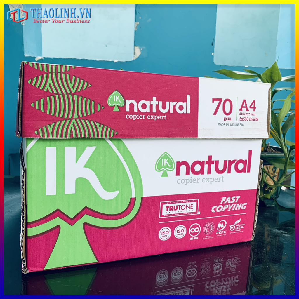 Thùng giấy IK Natural A4 định lượng 70gsm (5 ream) | Shopee Việt Nam