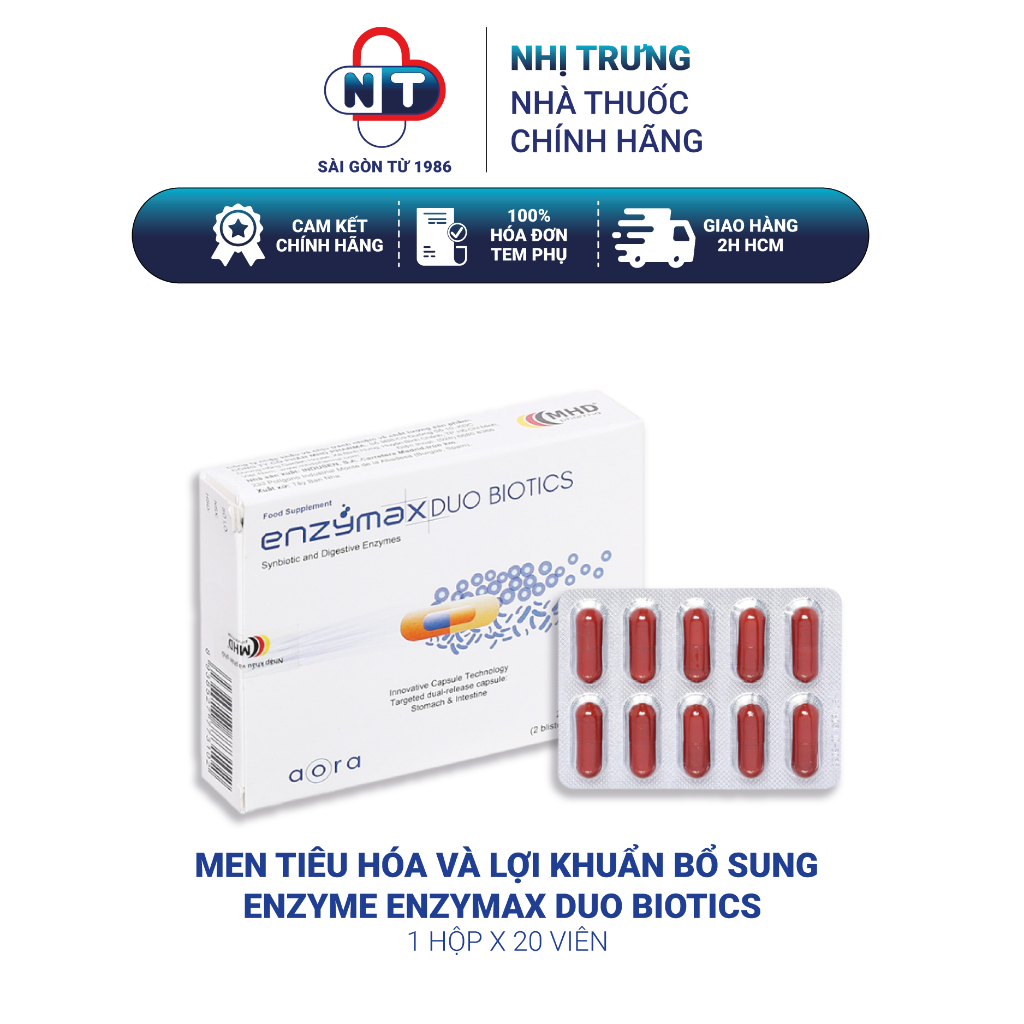 Men tiêu hóa và lợi khuẩn bổ sung enzyme Enzymax Duo Biotics 20 viên ...