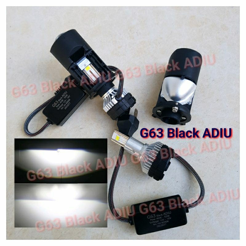 Bóng đèn pha bi cầu Led G63 Black ADIU, T2 Pro, P6 plus 65W P6 plus ADIU kính Tím sáng nhất phân ...