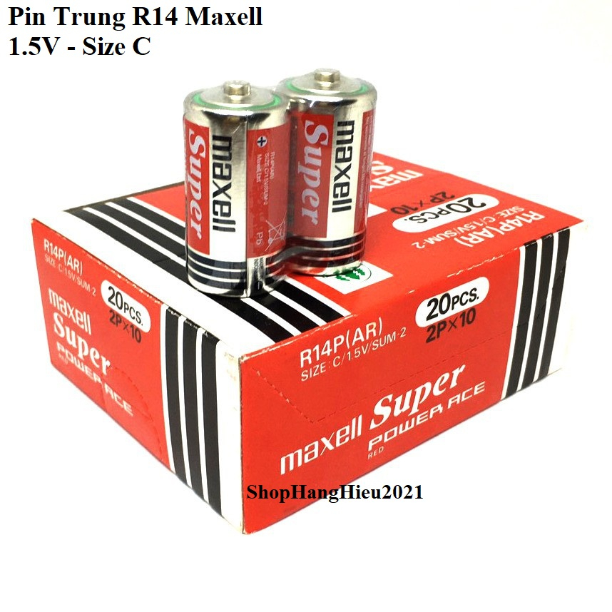 Pin Trung Maxell Super Power ACE (R14 / Sum-2) 1.5V Hàng Chính Hãng Made in Indonesia Hộp 20 ...