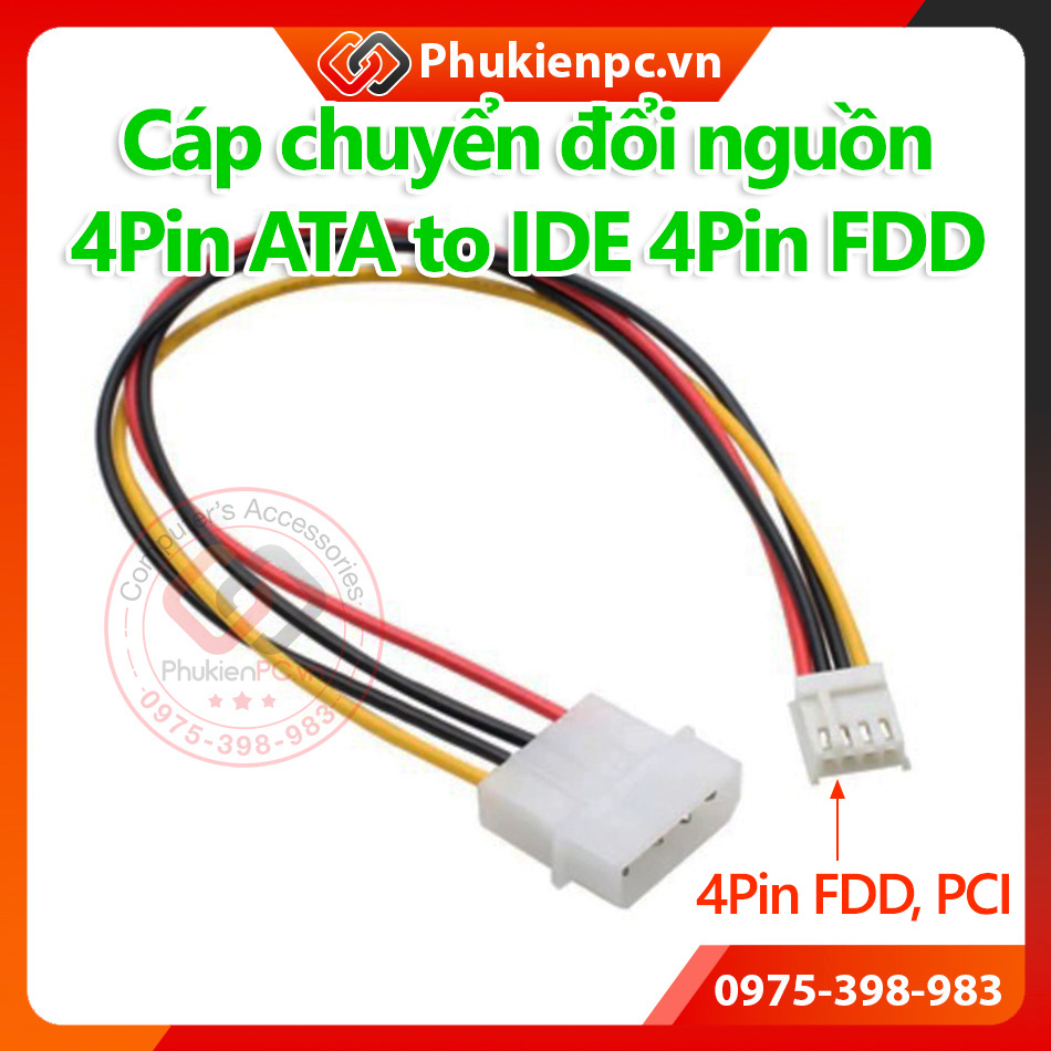 Dây nguồn chuyển đổi IDE ATA 4pin sang 4Pin FDD chân nhỏ. Dùng cho ổ ...