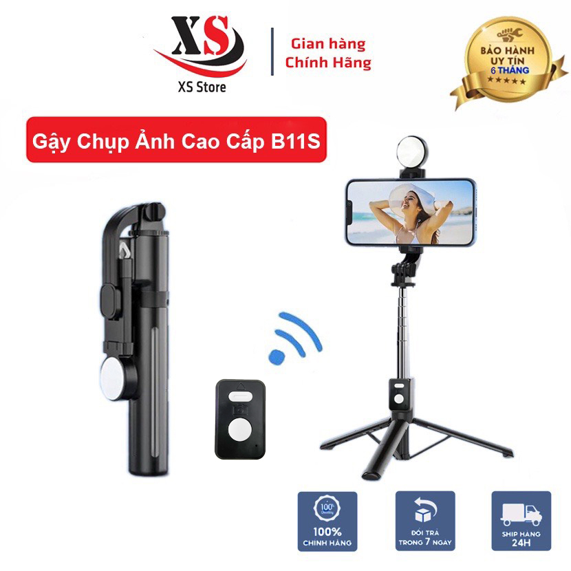 Gậy Chụp Ảnh Cao Cấp B11S 3 Chân, Kèm Tripod, Đèn Led, Điều Khiển Từ Xa - XS Store | Shopee Việt Nam