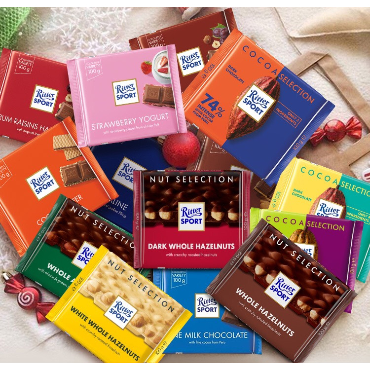 Socola đen hạt phỉ Ritter Sport thanh 100g tại Bách hoá XANH