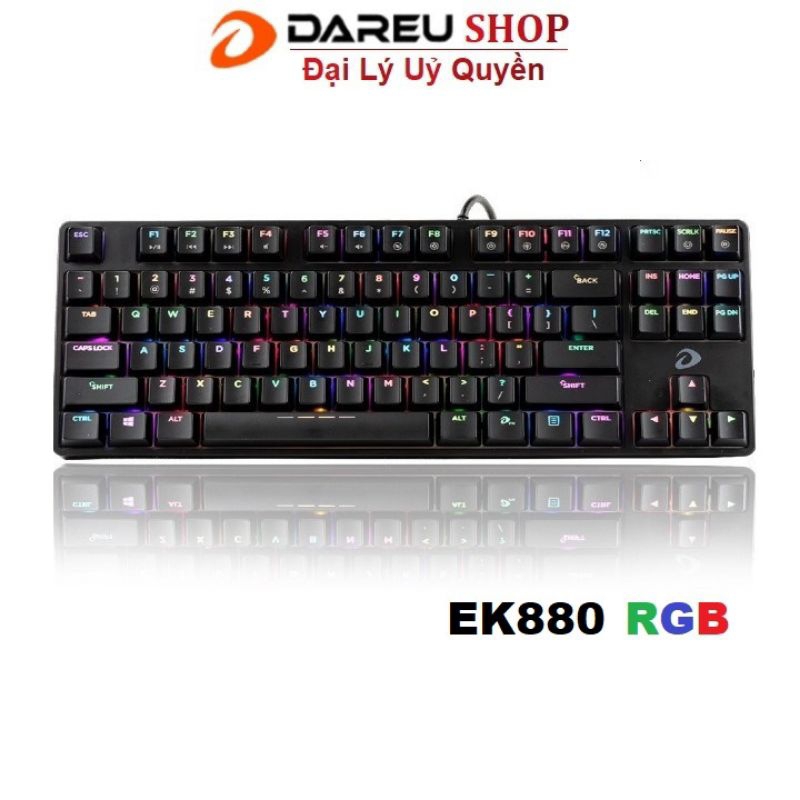 Bàn phím cơ DAREU EK880 led RGB 16,8 triệu màu (RGB, Blue/ Brown/ Red D ...