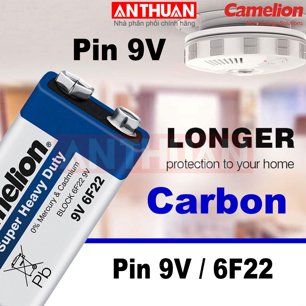 Pin 9V Camelion,pin Carbon(pin than),pin 6F22,pin vuông,cho Micro, Đồng ...