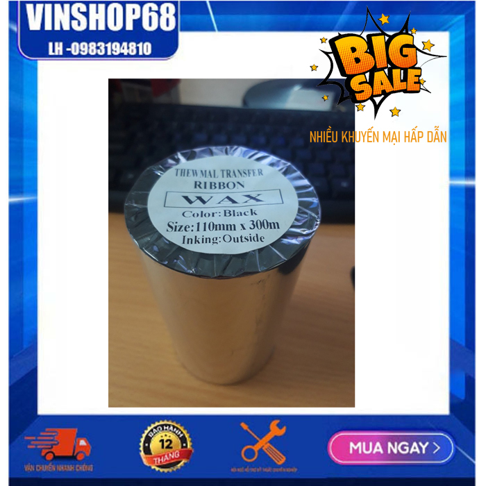 Mực in tem nhãn Vintech Wax110mmx300m | Shopee Việt Nam