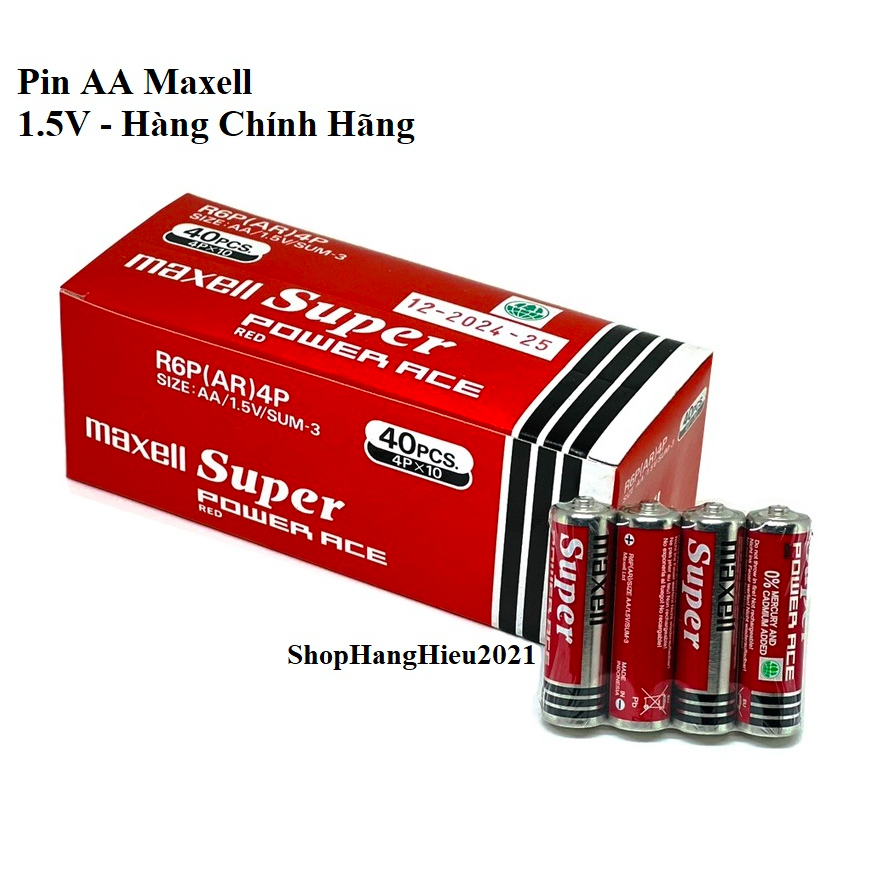 Hộp 40 Viên Pin AA Maxell R6P(AR)4P Super Power ACE Hàng Chính Hãng ...