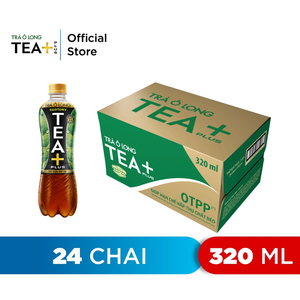 Thùng 24 Chai Trà Ô long Tea+ Plus (320ml/Chai) | Shopee Việt Nam