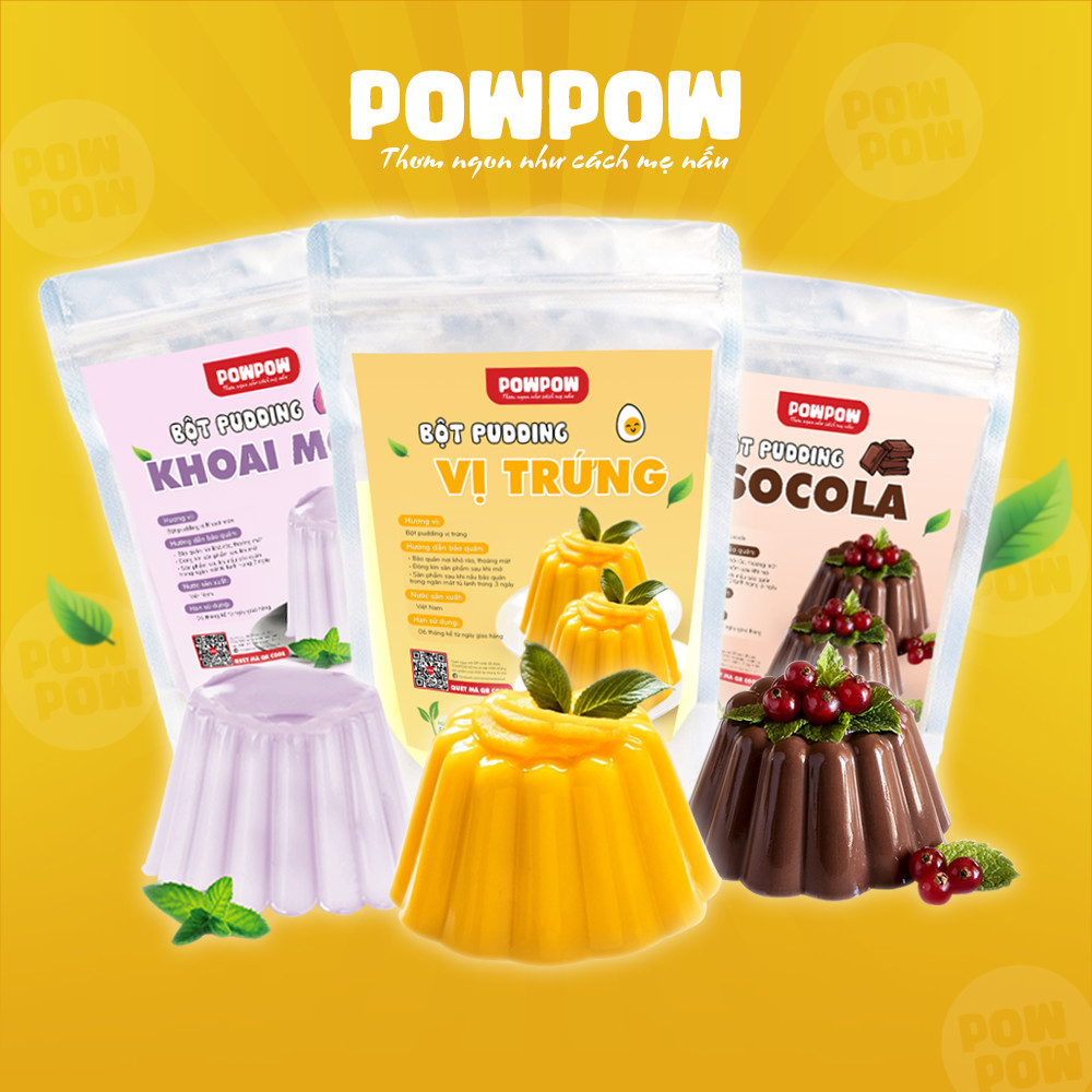 Pudding Trứng Socola Khoai Môn pha trà sữa thơm ngon béo ngậy POWPOW (3 ...