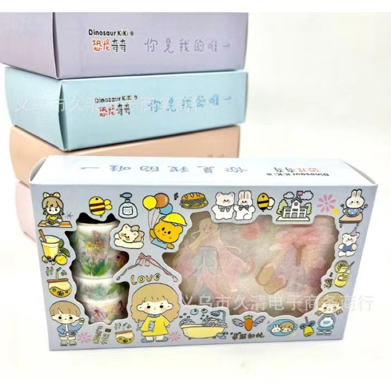 Hộp 3 cuộn washi tape kèm 10 sticker | Shopee Việt Nam