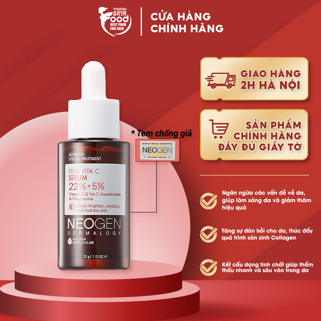 Tinh Chất Dưỡng Trắng, Mờ Thâm Neogen Dermalogy Real Vitamin C Serum 32g | Shopee Việt Nam