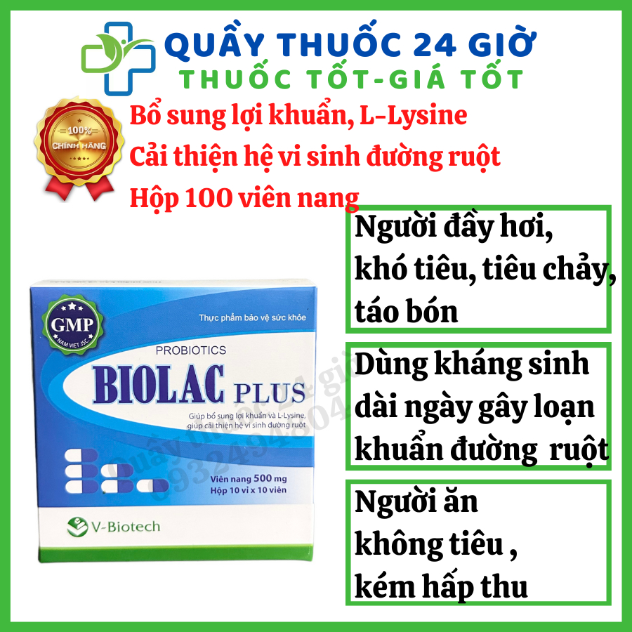 Men vi sinh Biolac plus Biolacplus bổ sung lợi khuẩn, tăng cường tiêu ...