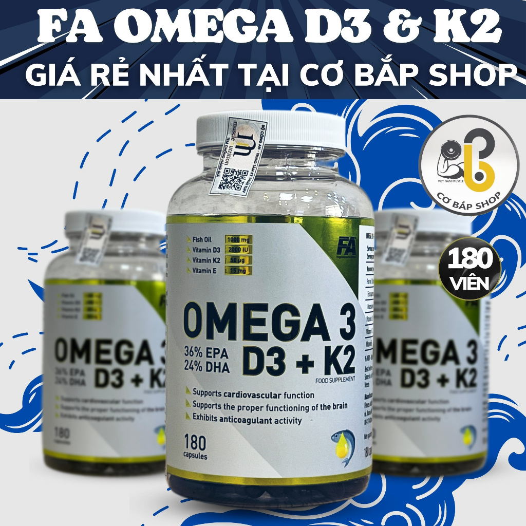FA OMEGA 3 D3K2 - CHÍNH HÃNG GIÁ RẺ - PLUS THÊM VITAMIN E - BẢO VỆ TIM ...