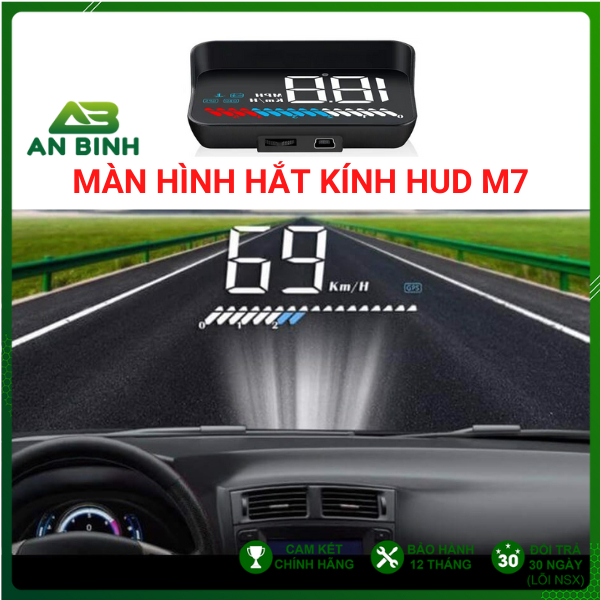 Màn Hình Hắt Kính HUD M7, Hiển Thị Tốc Độ Và Cảnh Báo Tốc Độ Ô Tô, Xe Hơi Cắm Cổng OBD2 + USB ...