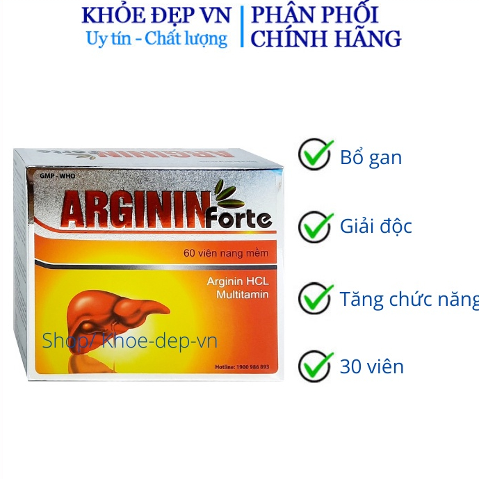 Viên uống Arginin Forte bổ gan, giải độc cơ thể, tăng cường chức năng ...