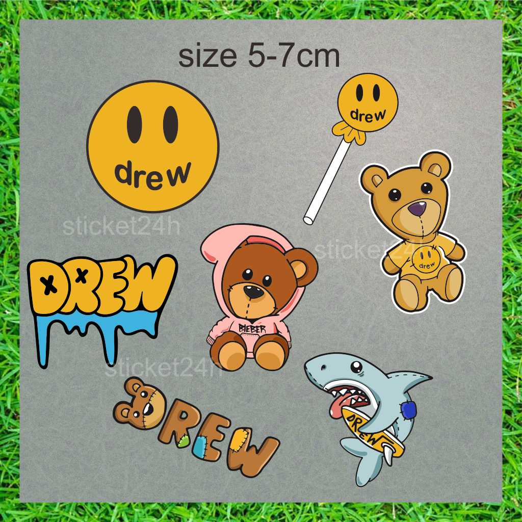 Hình ủi nhiệt drew nhiều mẫu lựa chọn , sticker ủi áo ,logo các thương ...