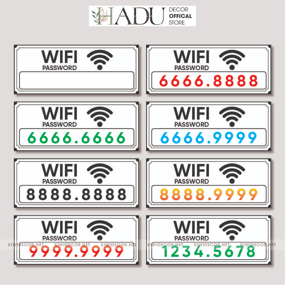Biển Wifi, Pass Wifi, bảng mật khẩu wifi, biển pass wifi cho Cửa Hàng - Biển Tự Điền Pass Wifi ...