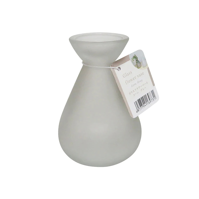 Daiso Lọ hoa thuỷ tinh Glass Flower Vase Cone Gray 7x7x10cm | Shopee ...