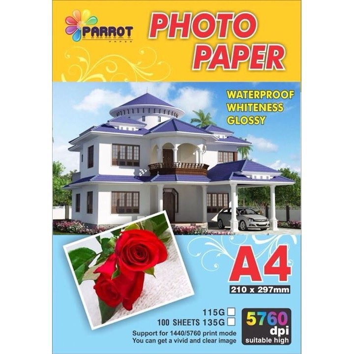 Giấy in PARROT A4 115g, 135g 1 mặt 100 tờ/xấp dùng cho máy in phun màu | Shopee Việt Nam