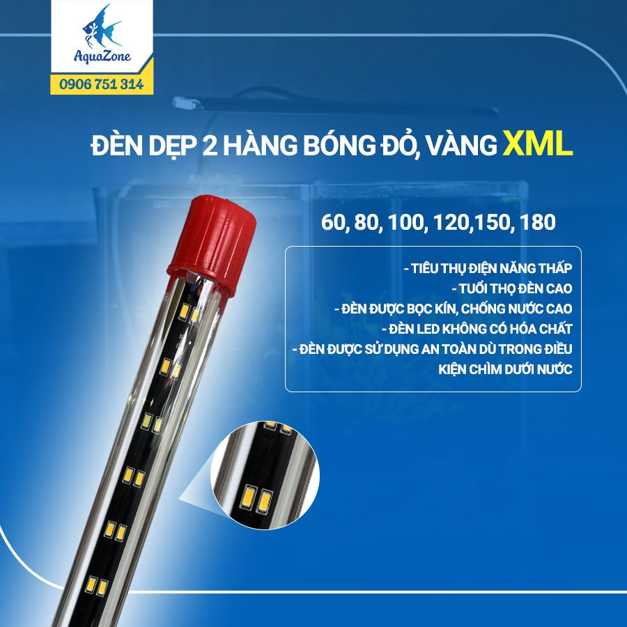 Đèn Led dẹp XML 2 hàng bóng đỏ/vàng/trắng - Đèn hỗ trợ lên màu cho cá Koi - cá rồng | Shopee ...