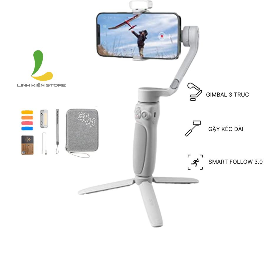Gimbal Zhiyun Smooth Q4 Combo - Tay cầm chống rung 3 trục dành cho điện thoại tích hợp đèn Led ...