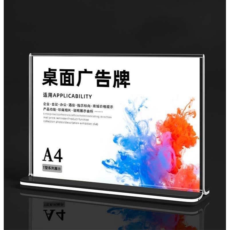 Menu Mica Standee Tentcard Quét QR Quảng Cáo Để Bàn A4 - NGANG ĐẾ ĐEN ...