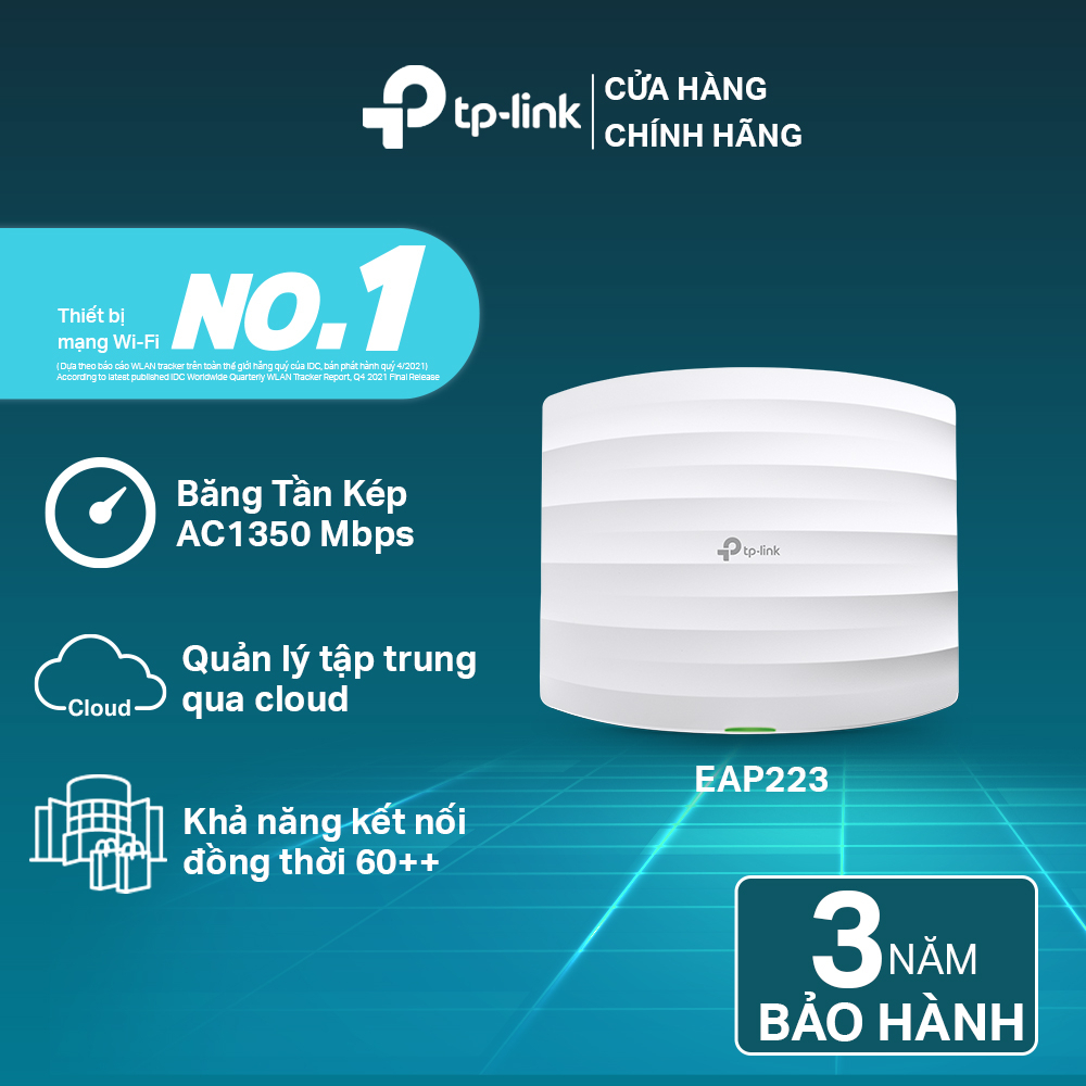 Bộ Access Point Gắn Trần TP-Link EAP223 Wifi Gigabit AC1350 MU-MIMO ...
