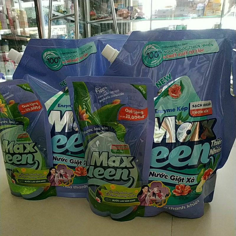 NƯỚC GIẶT XẢ THIÊN NHIÊN MAX KLEEN 2,2KG TẶNG NƯỚC LAU SÀN 600G ...